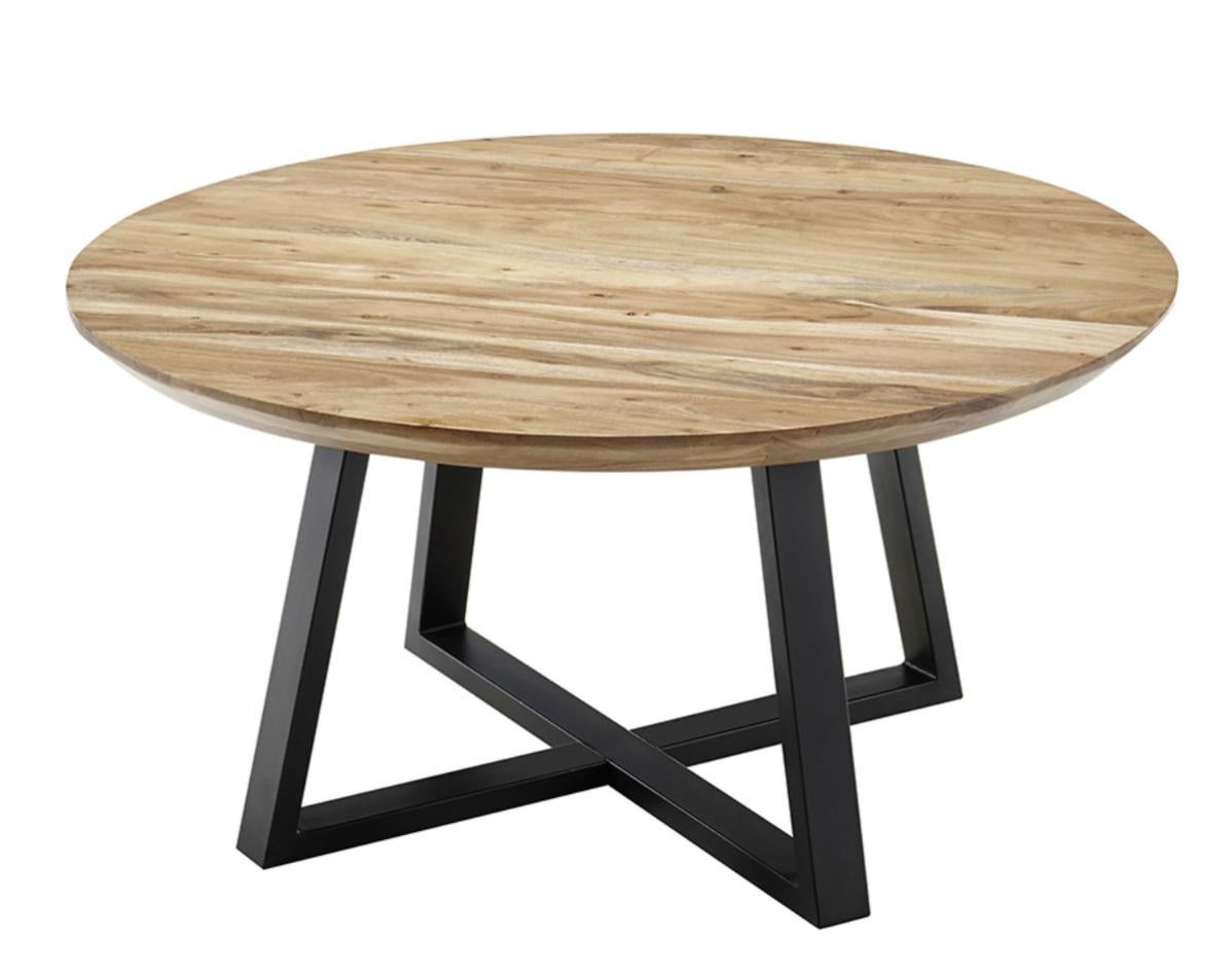 Table basse ronde en bois d'acacia massif- diamètre 90 x Hauteur 45 cm ...