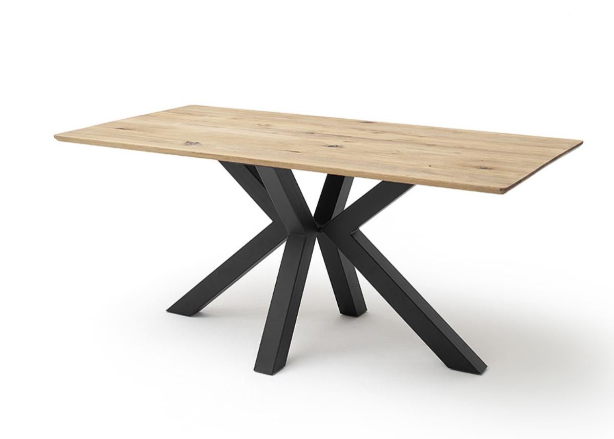 Table à manger, table de repas coloris chêne poutre massif - Longueur ...
