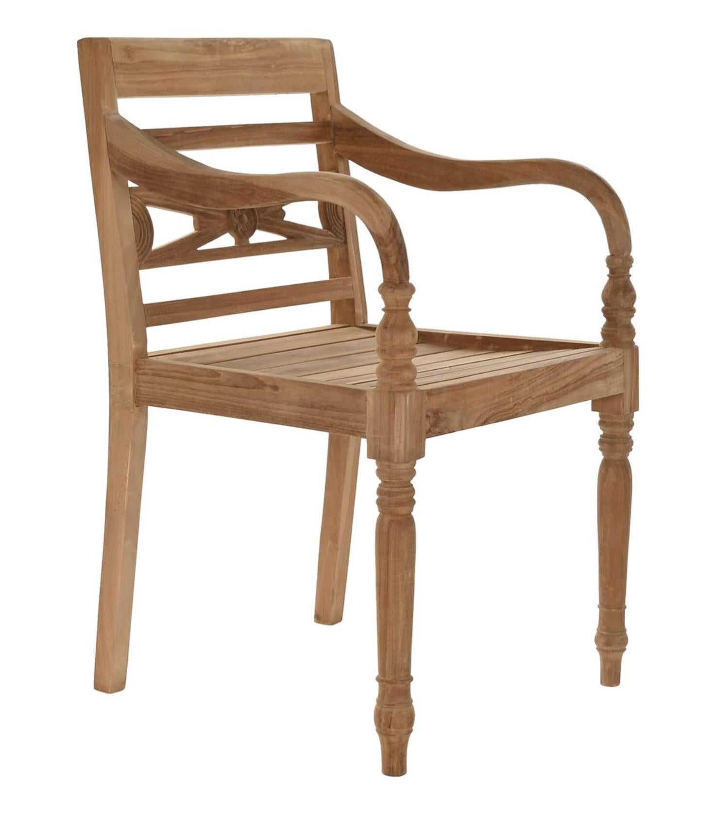 Chaise de jardin en bois de teck coloris naturel - Longueur 54 x ...