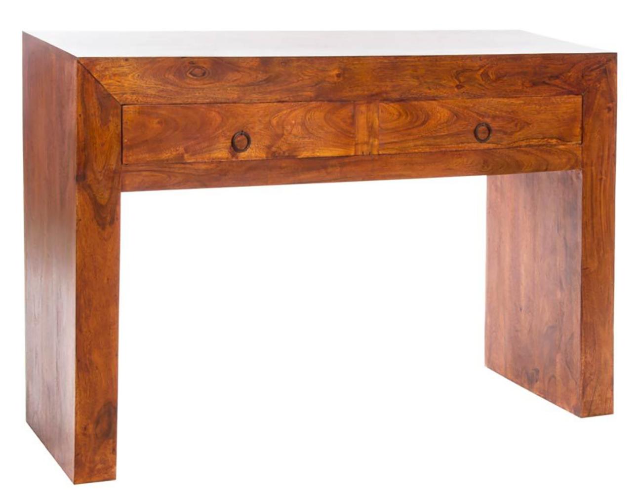 Console / Table console en bois massif et acacia coloris marron ...