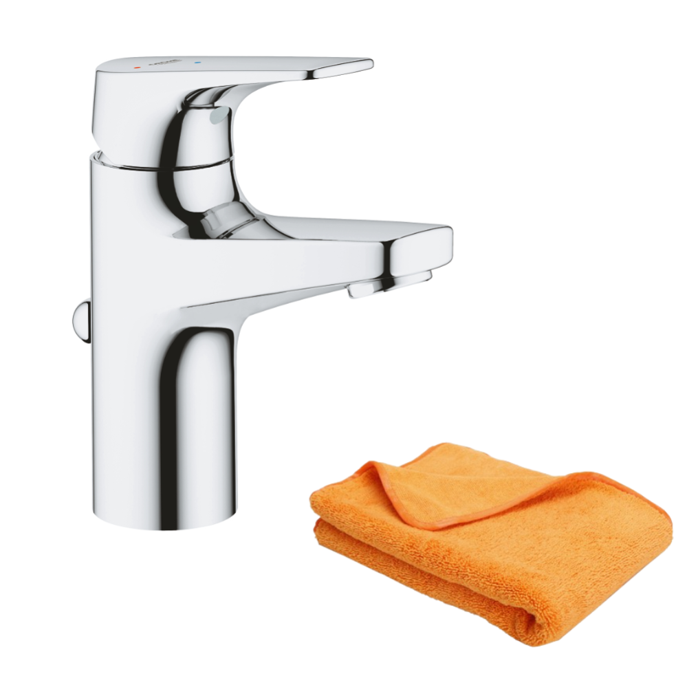 Mitigeur lavabo GROHE Quickfix Start Flow taille S + microfibre | Leroy ...