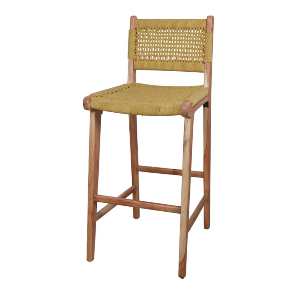 TABOURET HAUT EN BOIS ET CORDE PATSY | Leroy Merlin