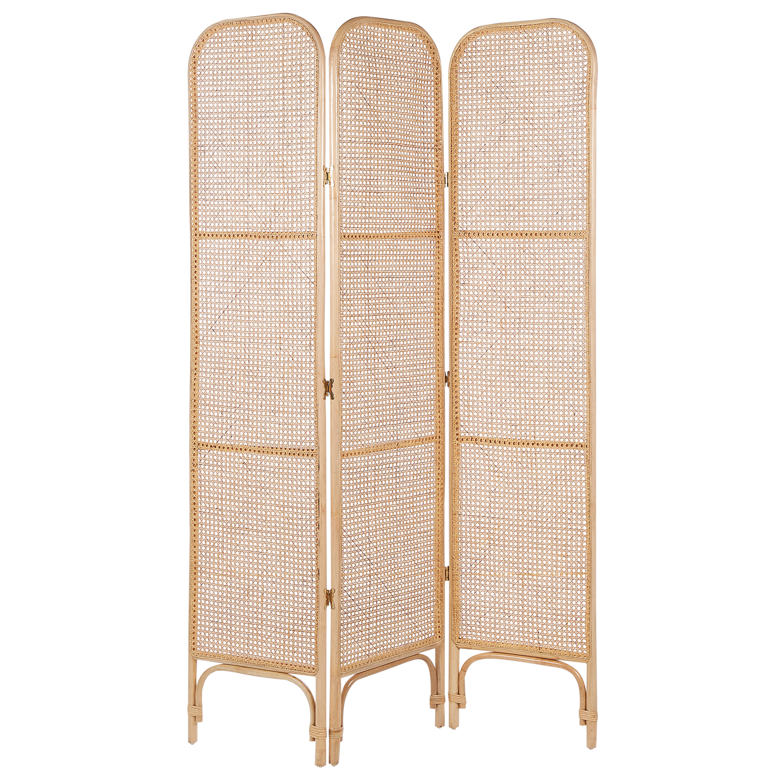 Beliani Biombo 3 paneles de ratán natural/beige 105 x 180 cm POTENZA ...