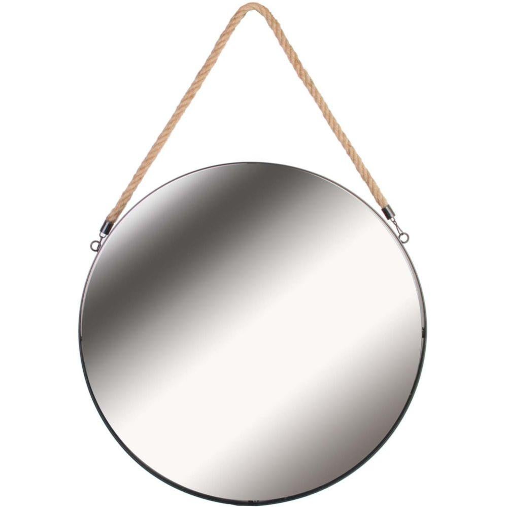 Specchio rotondo con manico in giunco 50 cm | Leroy Merlin