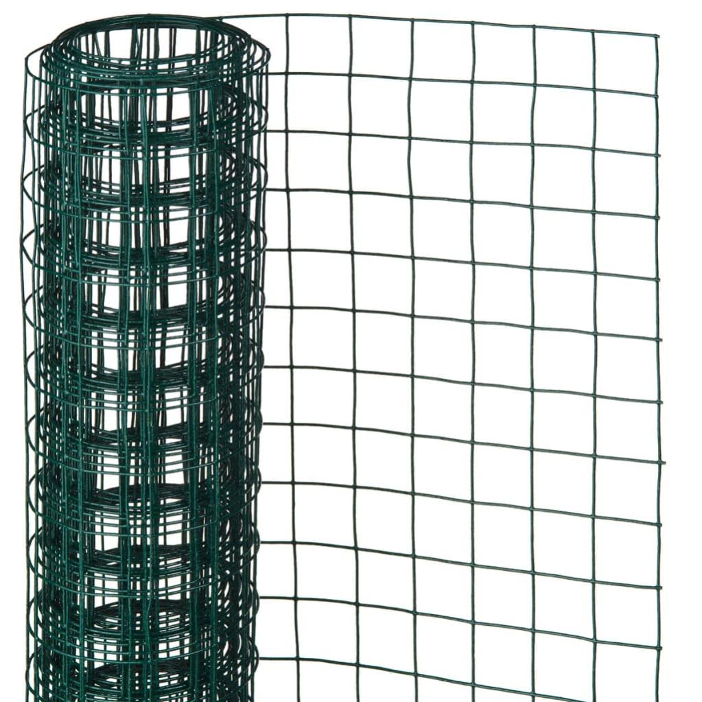 Nature Rete Metallica Quadrata 1x5 m 25 mm Acciaio Plastificato Verde ...