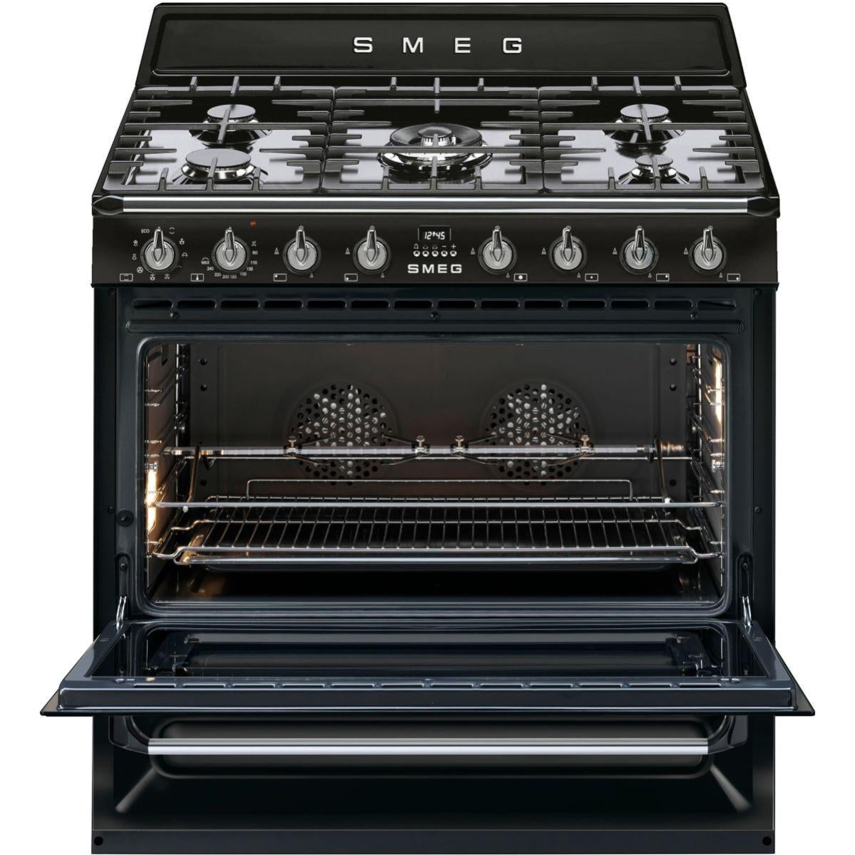 Piano de cuisson 90 cm smeg victoria tr90bl9 noir | Leroy Merlin