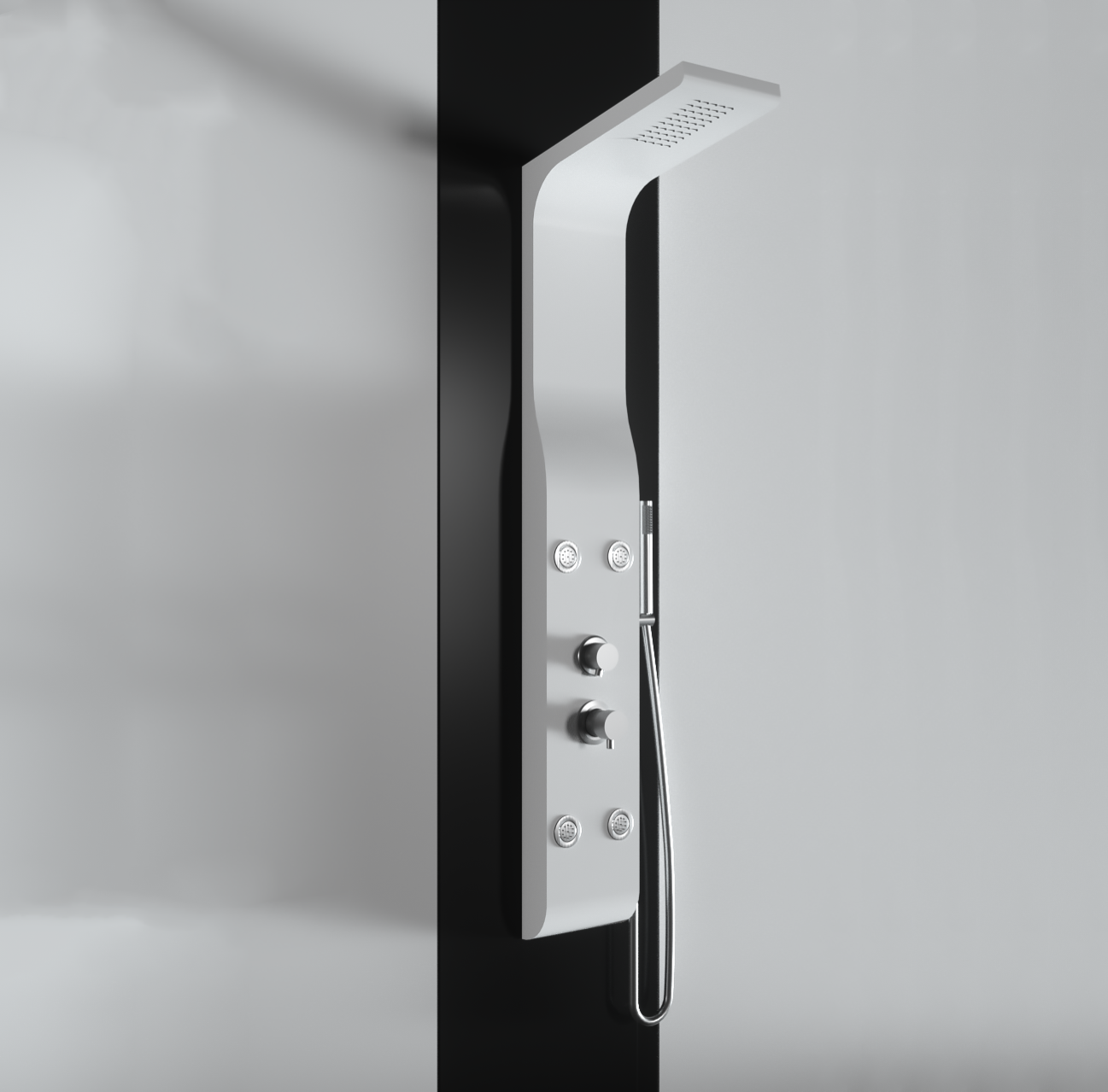 Panel de ducha de hidromasaje en ABS con recubrimiento de polvo blanco ...