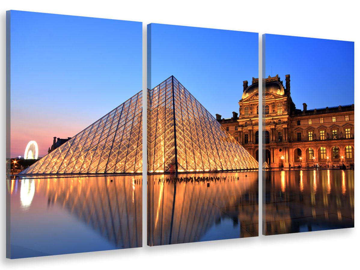 Tableau triptyque Tableau photo pyramide du louvre - 90x60 cm | Leroy ...