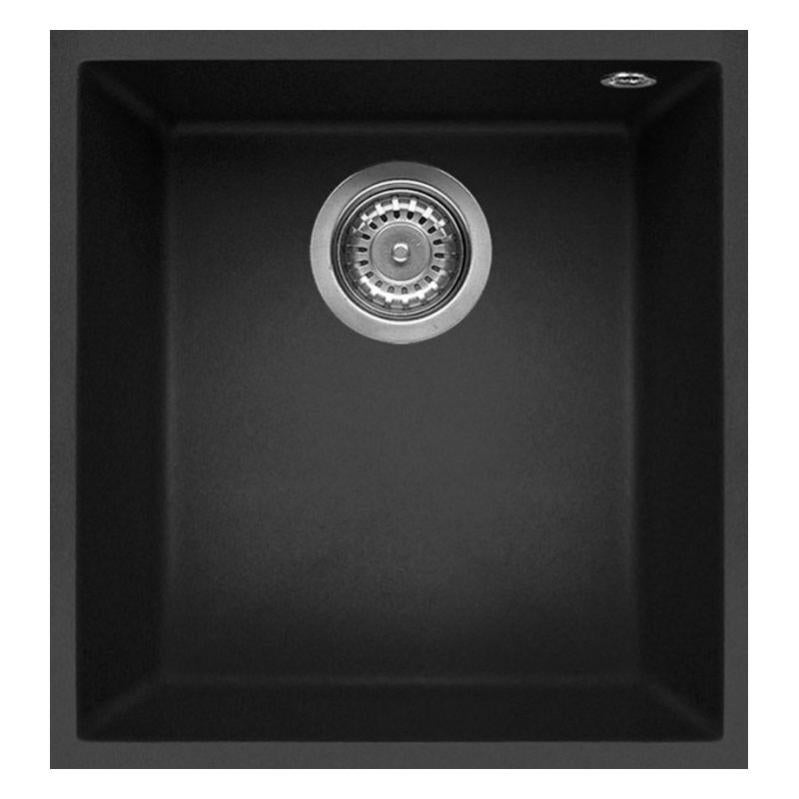 Lavello Elleci Incasso 1 vasca 38x44 Quadra 100 Sottotop Metaltek Nero ...