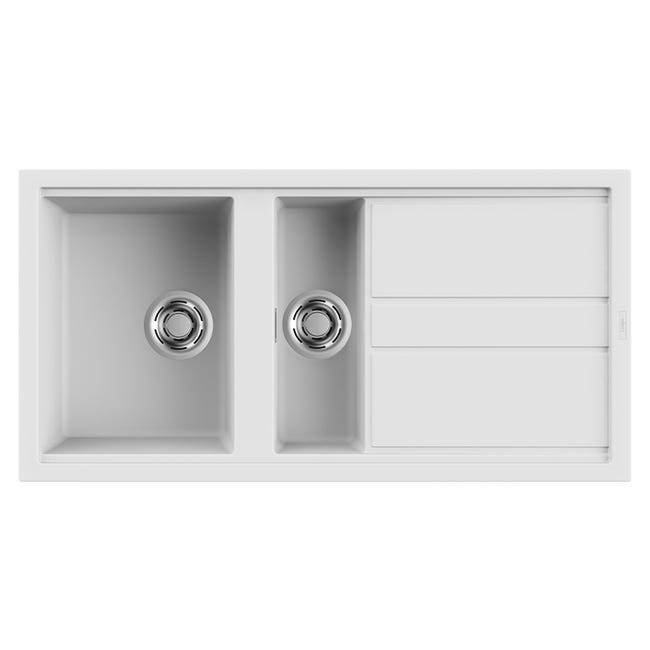 Lavello Elleci Incasso 2 vasche con gocciolatoio 100x51 Best 475 ... Lavello Elleci Incasso 2 vasche con gocciolatoio 100x51 Best 475 ...