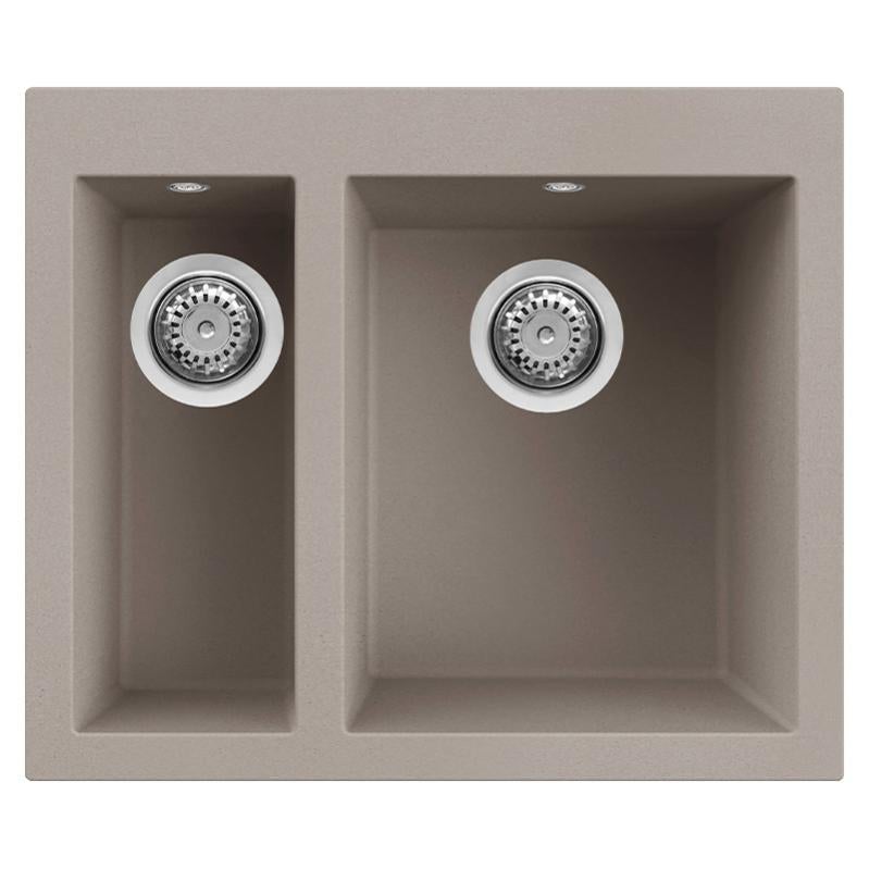 Lavello Elleci Incasso 2 vasche 59x50 Quadra 150 Granitek Grigio ...