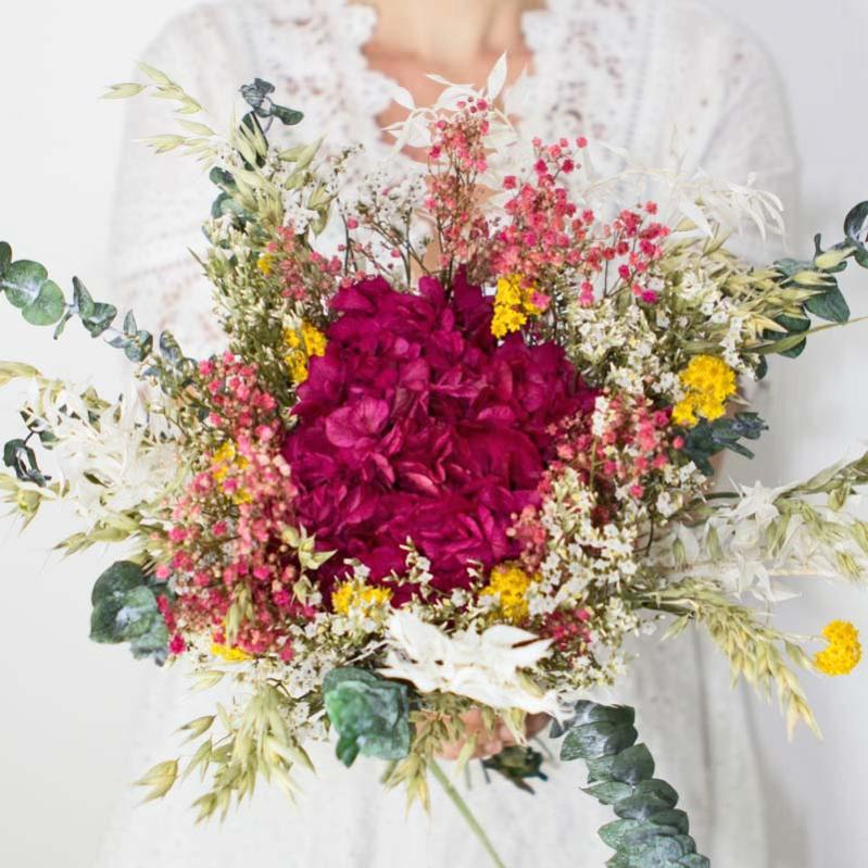 Bouquet De Fleurs Séchées Hortensia Rose | Leroy Merlin