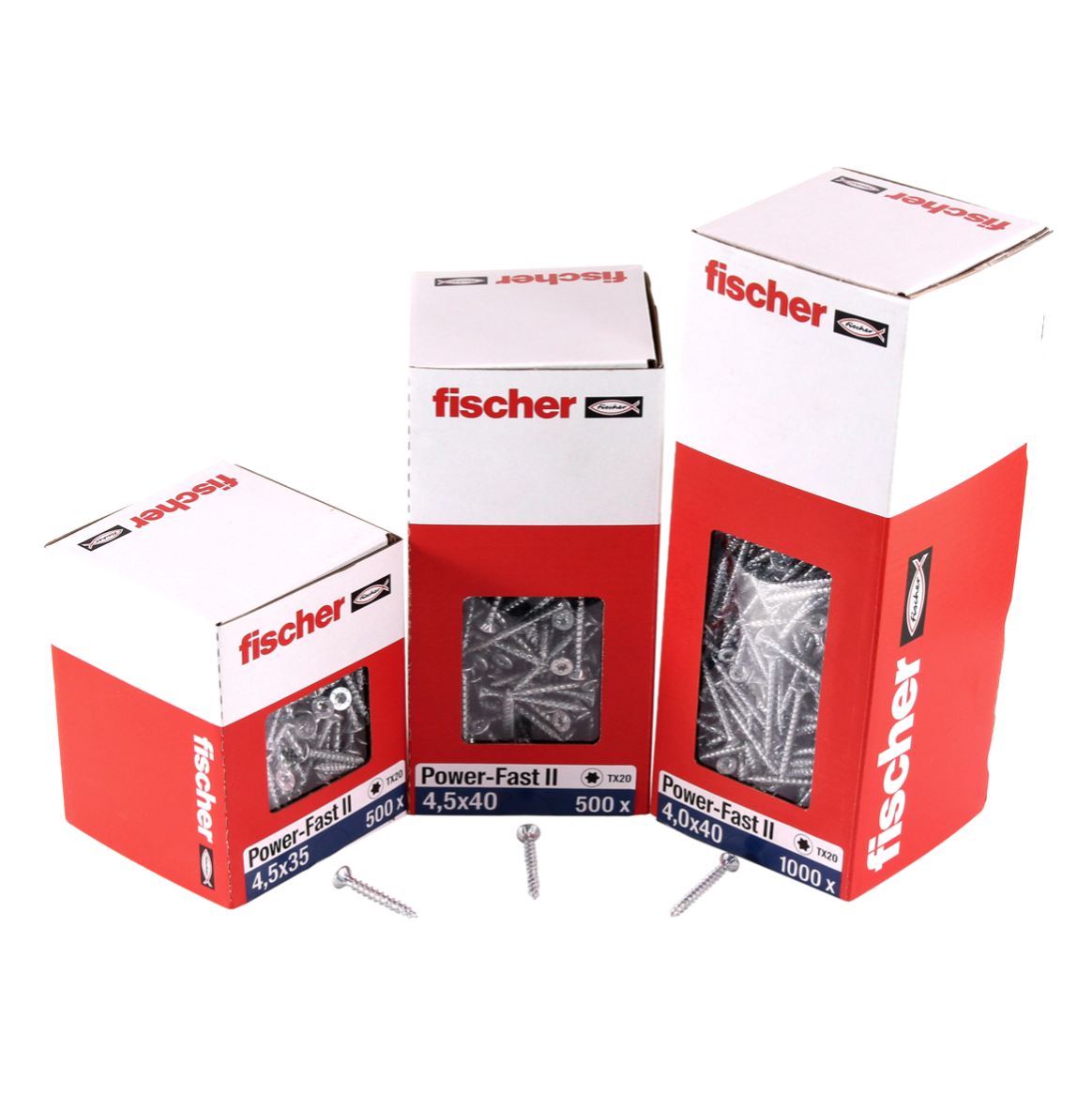 Fischer Power-Fast II FPF II Vis à bois aggloméré 4,0x45 mm, 200 pcs ...