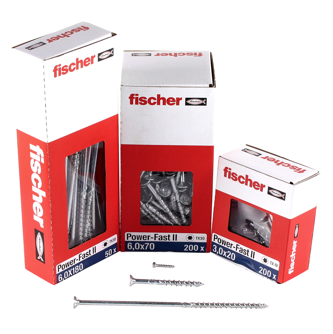 Fischer Power-Fast II FPF II Vis à bois aggloméré 6,0x200 mm, 50 pcs ...