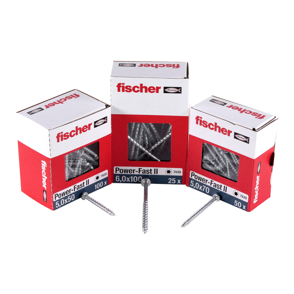 Fischer Power-Fast II FPF II Vis à bois aggloméré 6,0x130 mm,100 pcs ...