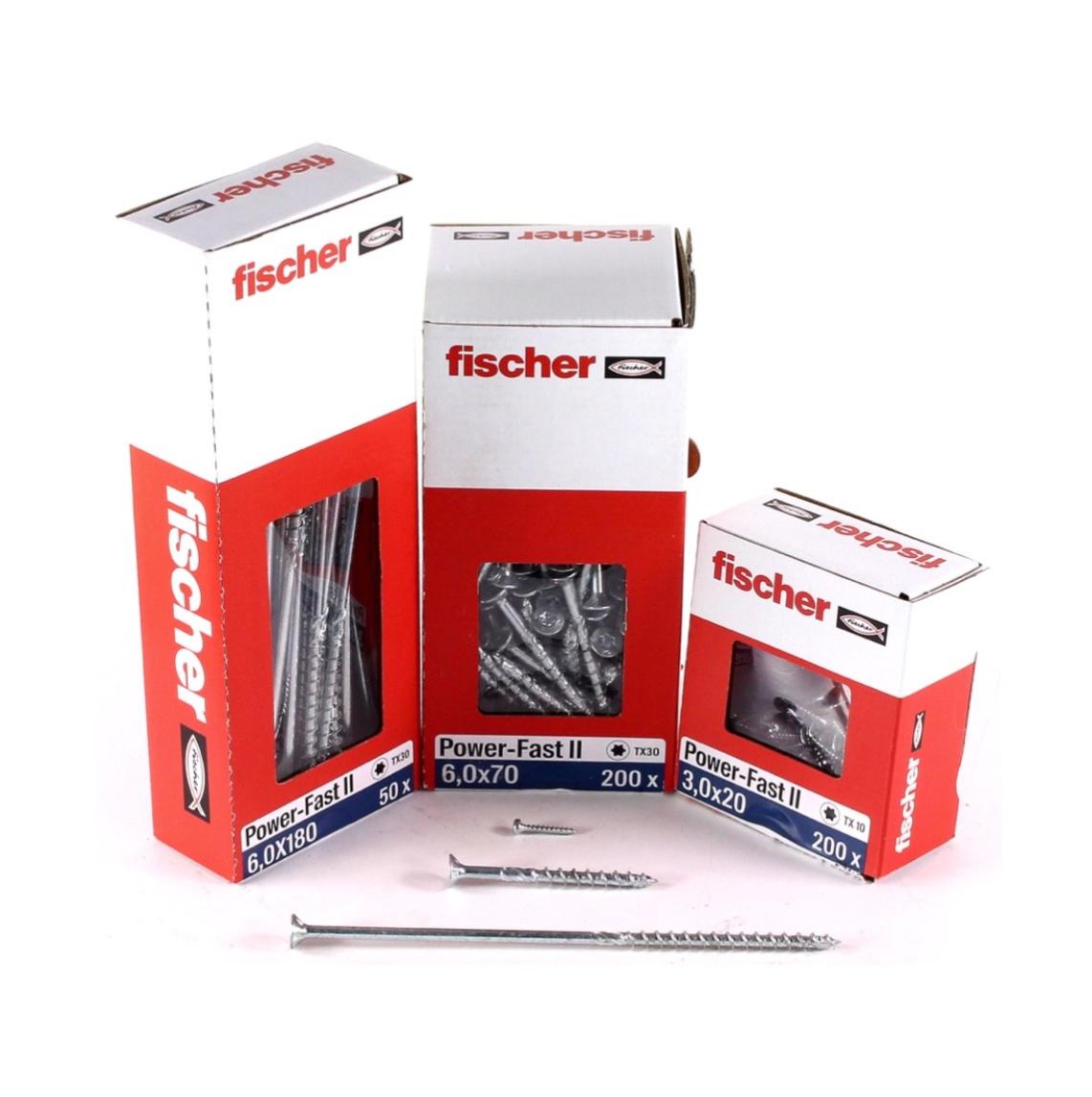 Fischer Power-Fast II FPF II Vis à bois aggloméré 6,0x260 mm, 50 pcs ...
