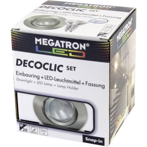 Megatron MT75403 Spot encastrable LED GU10, GU5.3 6 W fer (brossé ...