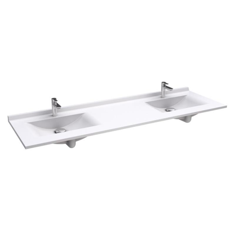 Plan double vasque en résine de synthèse RESIPLAN - 175 cm | Leroy Merlin