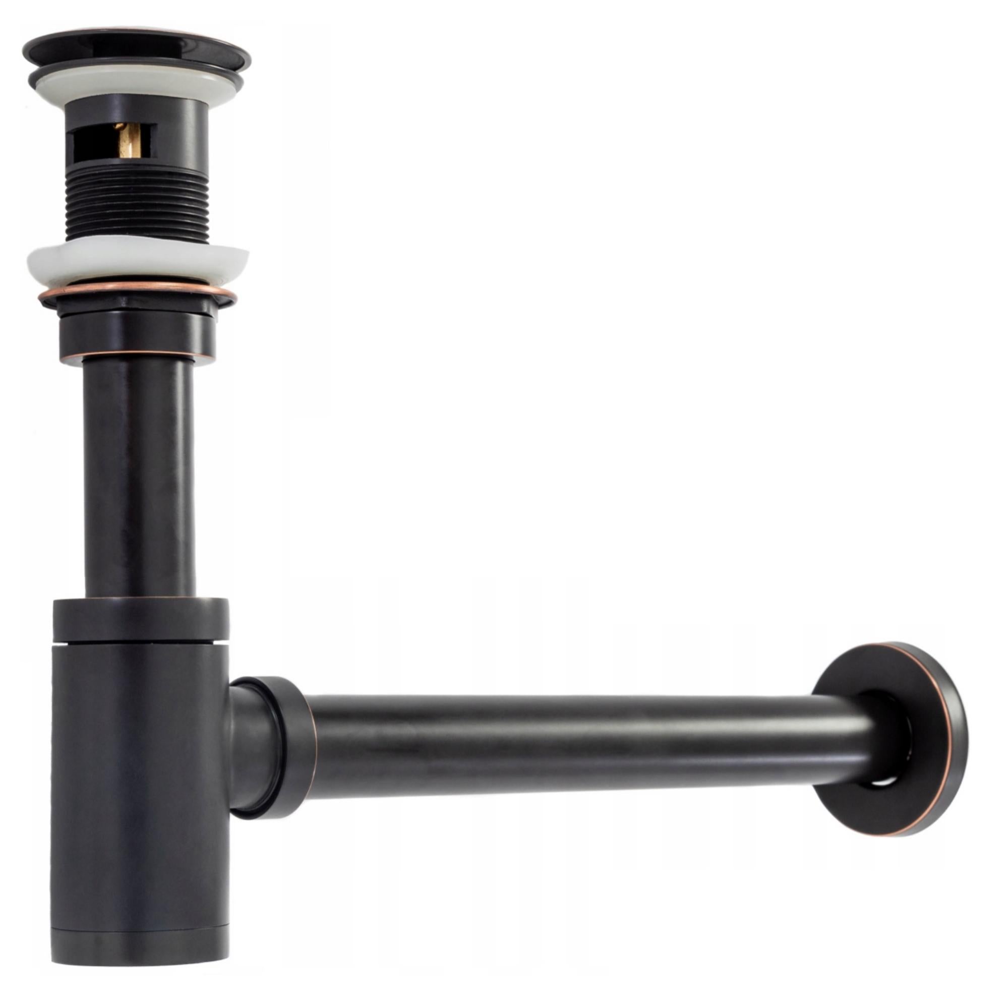 Siphon Lavabo Noir Retro Avec Bonde De Lavabo Pop-Up | Leroy Merlin