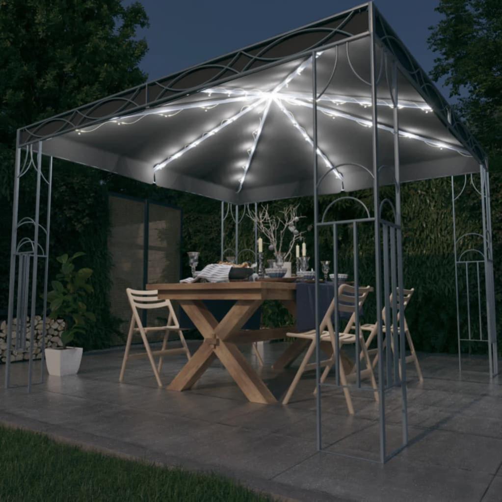 VidaXL Gazebo con Stringa di Luci LED 300x300 cm Antracite | Leroy Merlin
