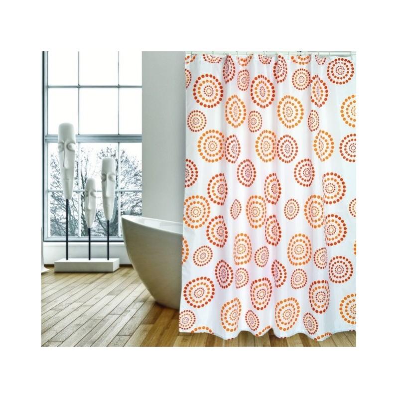 Rideau de douche Polyester DOTS 180x200cm QUALITÉ PREMIUM Orange ...