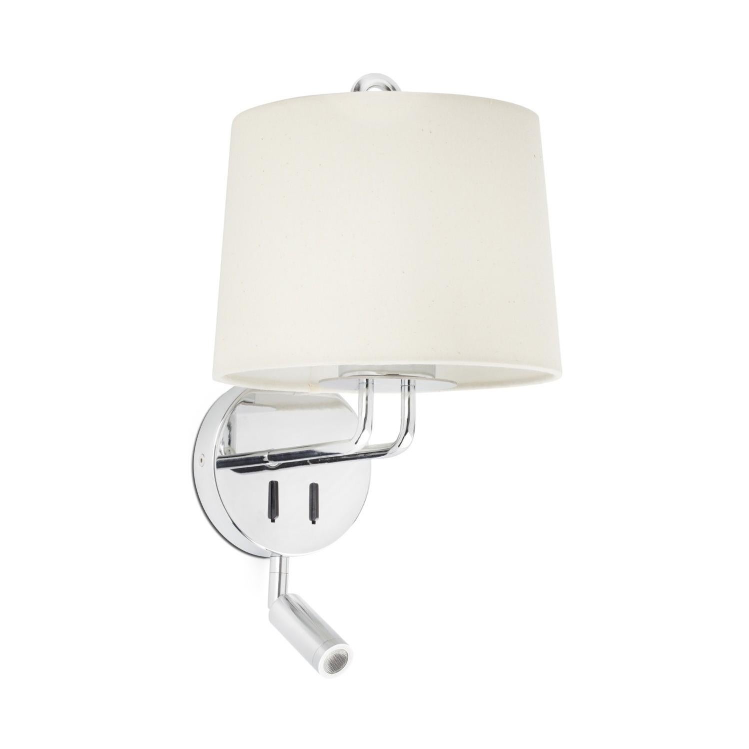 MONTREAL Lampada da parete con lettore chrome/beige | Leroy Merlin