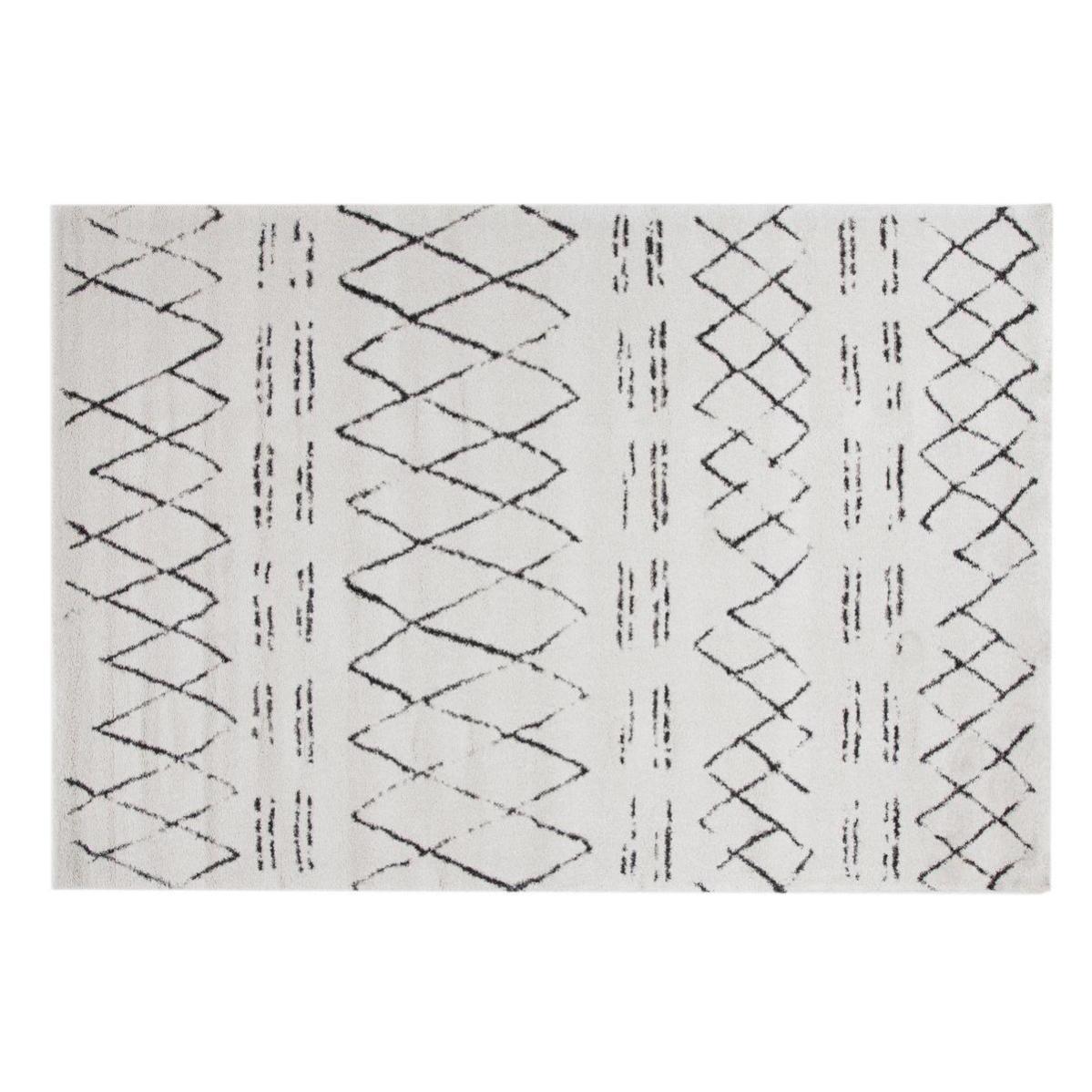Tapis style berbère noir et écru 160 x 230 cm AURES | Leroy Merlin