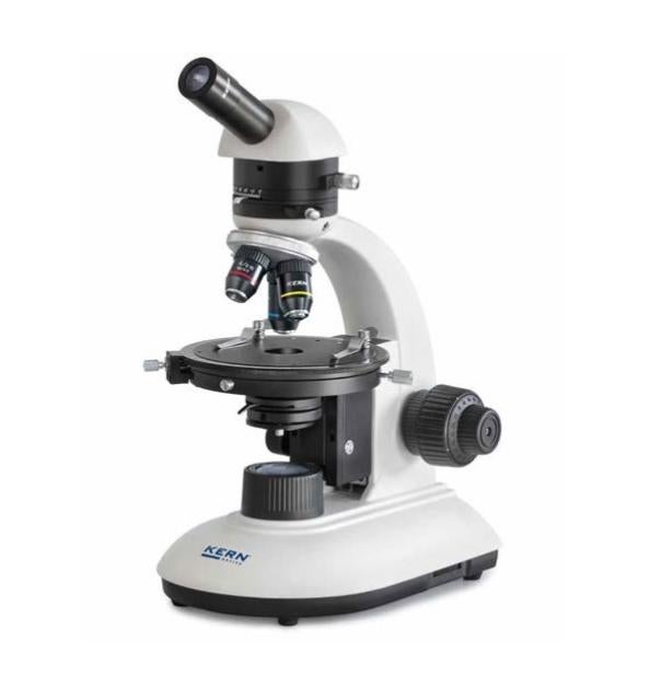 Microscope polarisant OPE-1, monoculaire HWF 10x/Ø 18 mm objectifs 4x/10x/40x OPE 118 Kern sohn ...