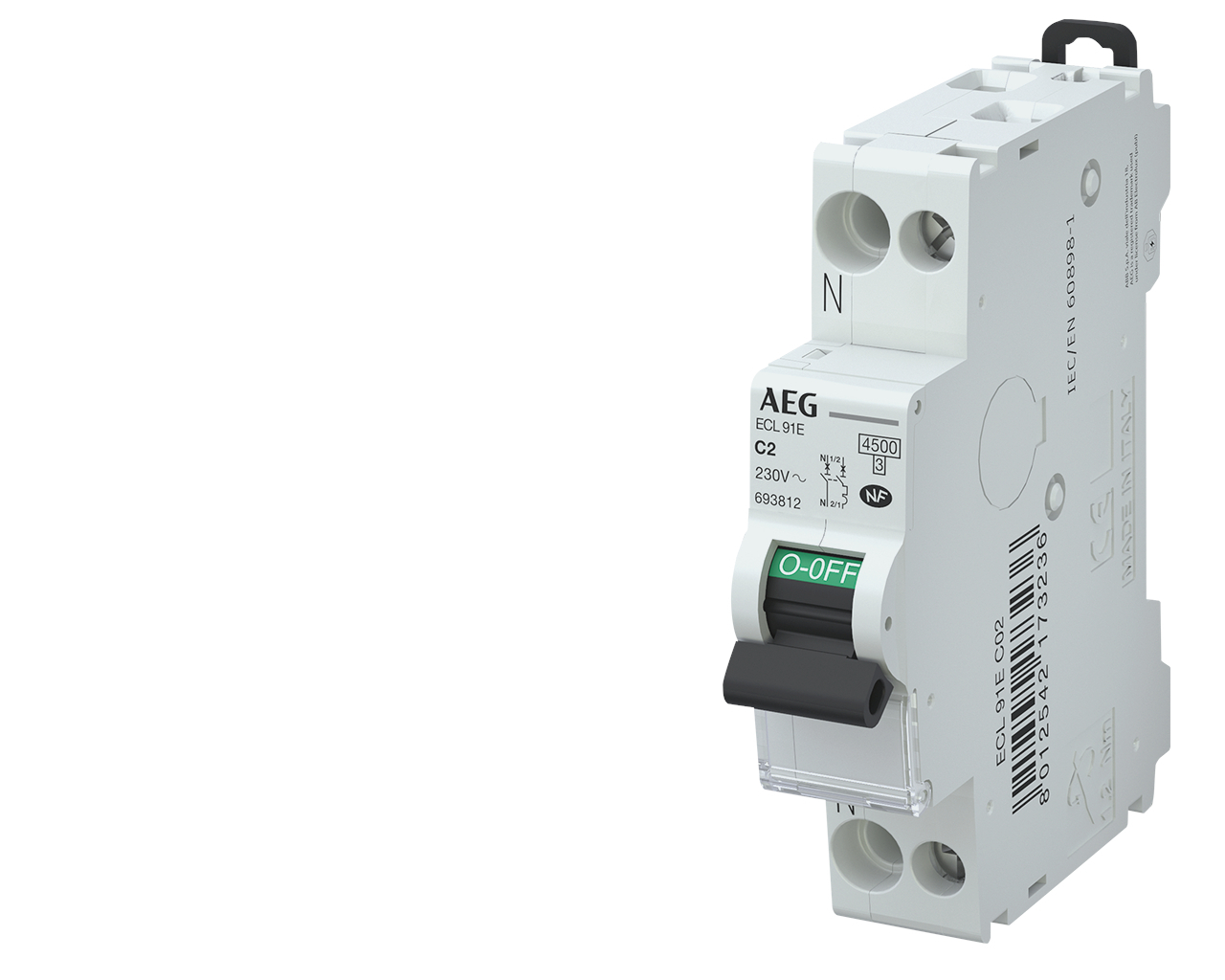 Disjoncteur modulaire phase neutre 2A 4.5kA à vis AEG | Leroy Merlin