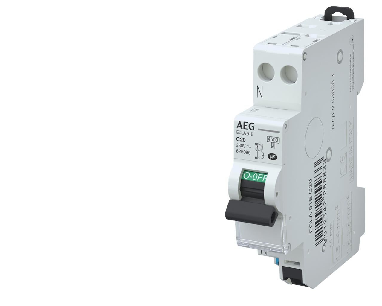 Disjoncteur modulaire phase neutre 20A 4.5kA automatique AEG | Leroy Merlin