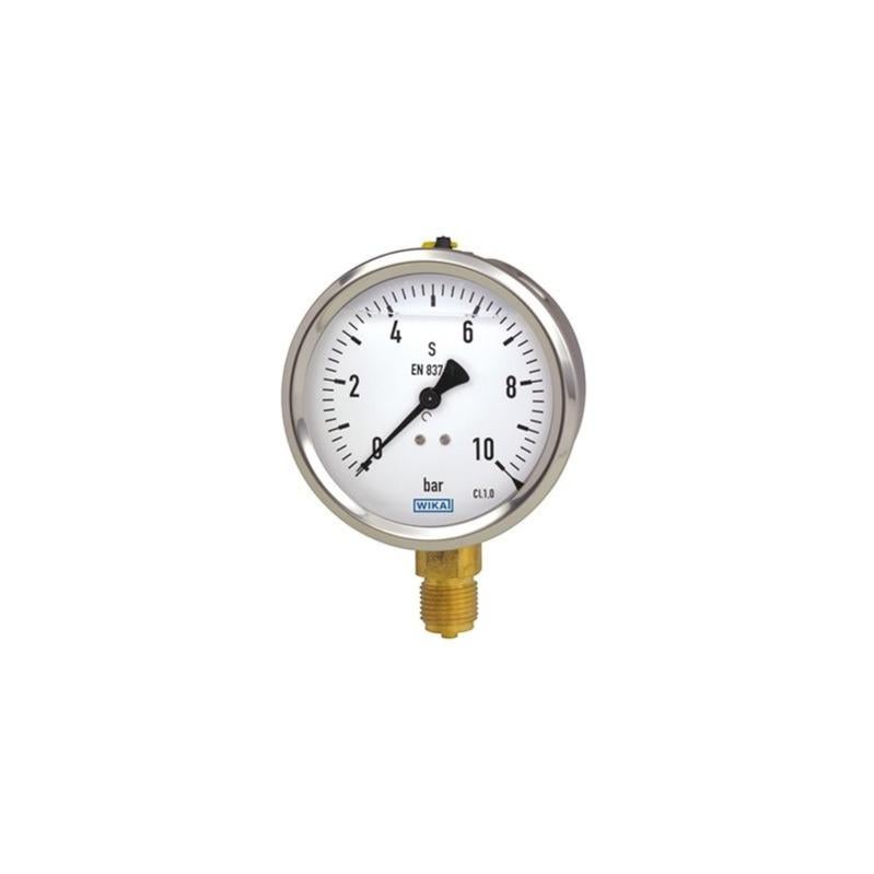 Manomètre à tube manométrique Wika - ø100mm - 1/2" vertical - 0 à 250 ...