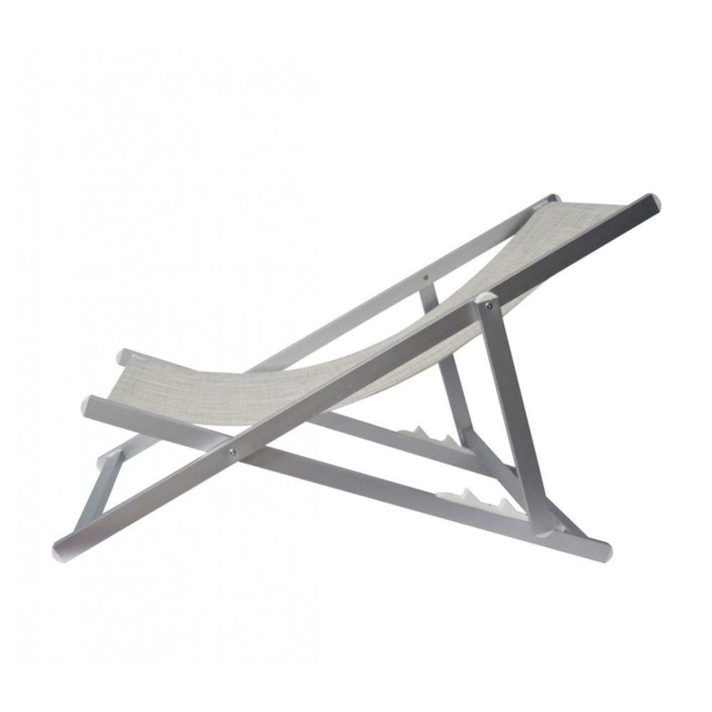 Transat pliant 3 positions aluminium modèle SOVERATO en textilène ...