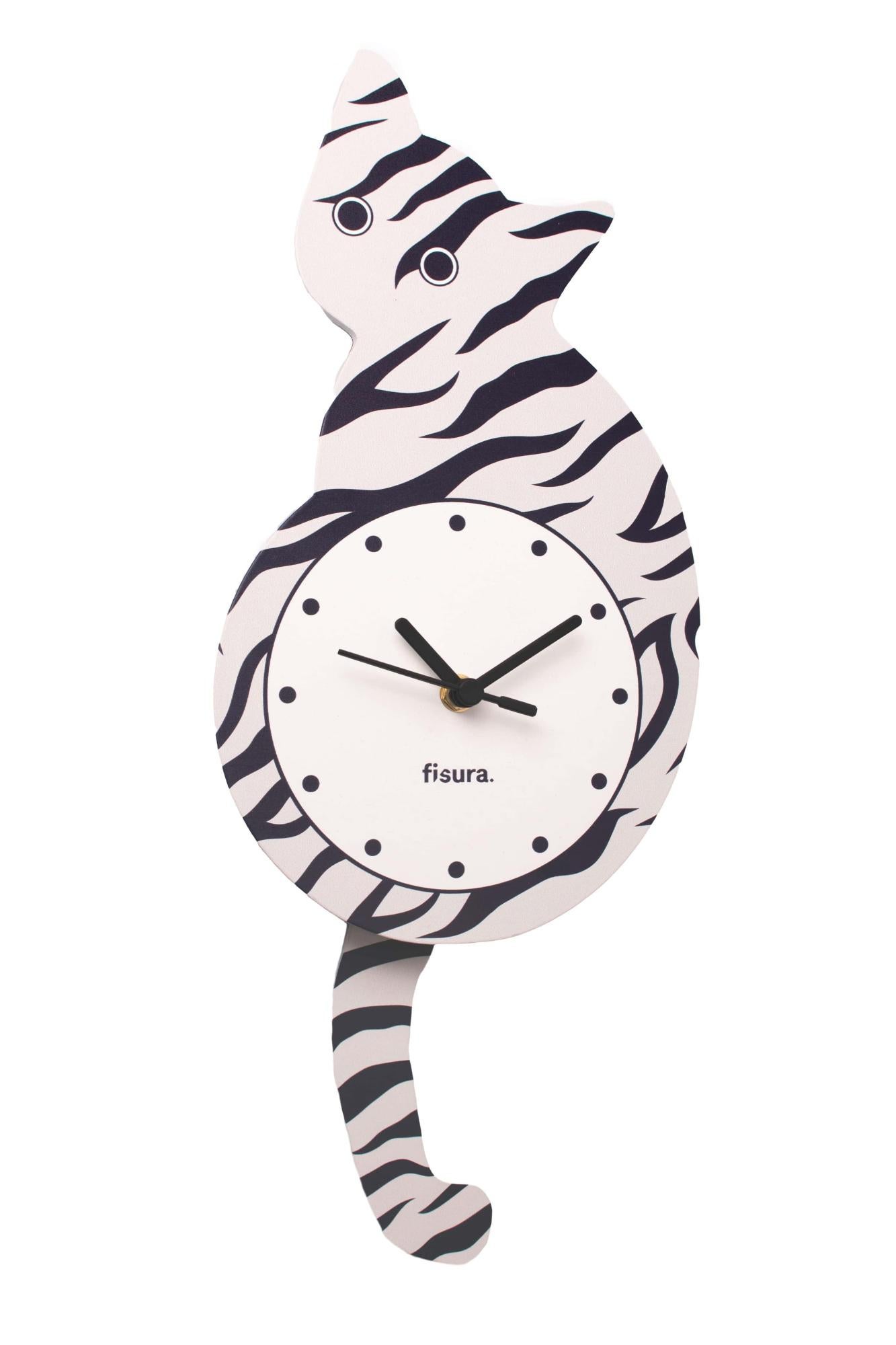 Fisura – Reloj de gato atigrado con cola. Reloj de pared original ...