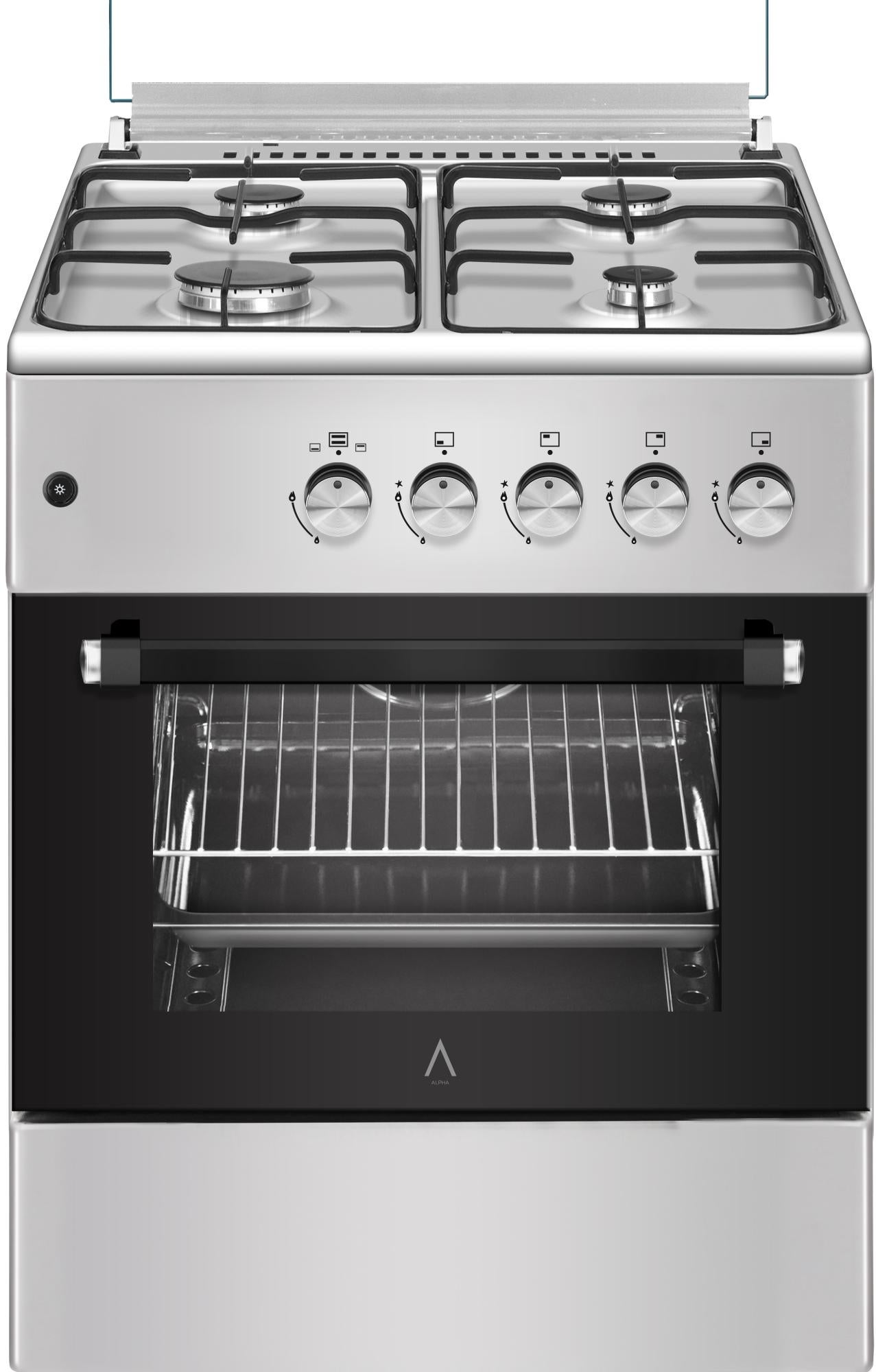 Cocina de Gas Alpha VULCANO LUX ECO-60 Inox, Encendido Automático y ...