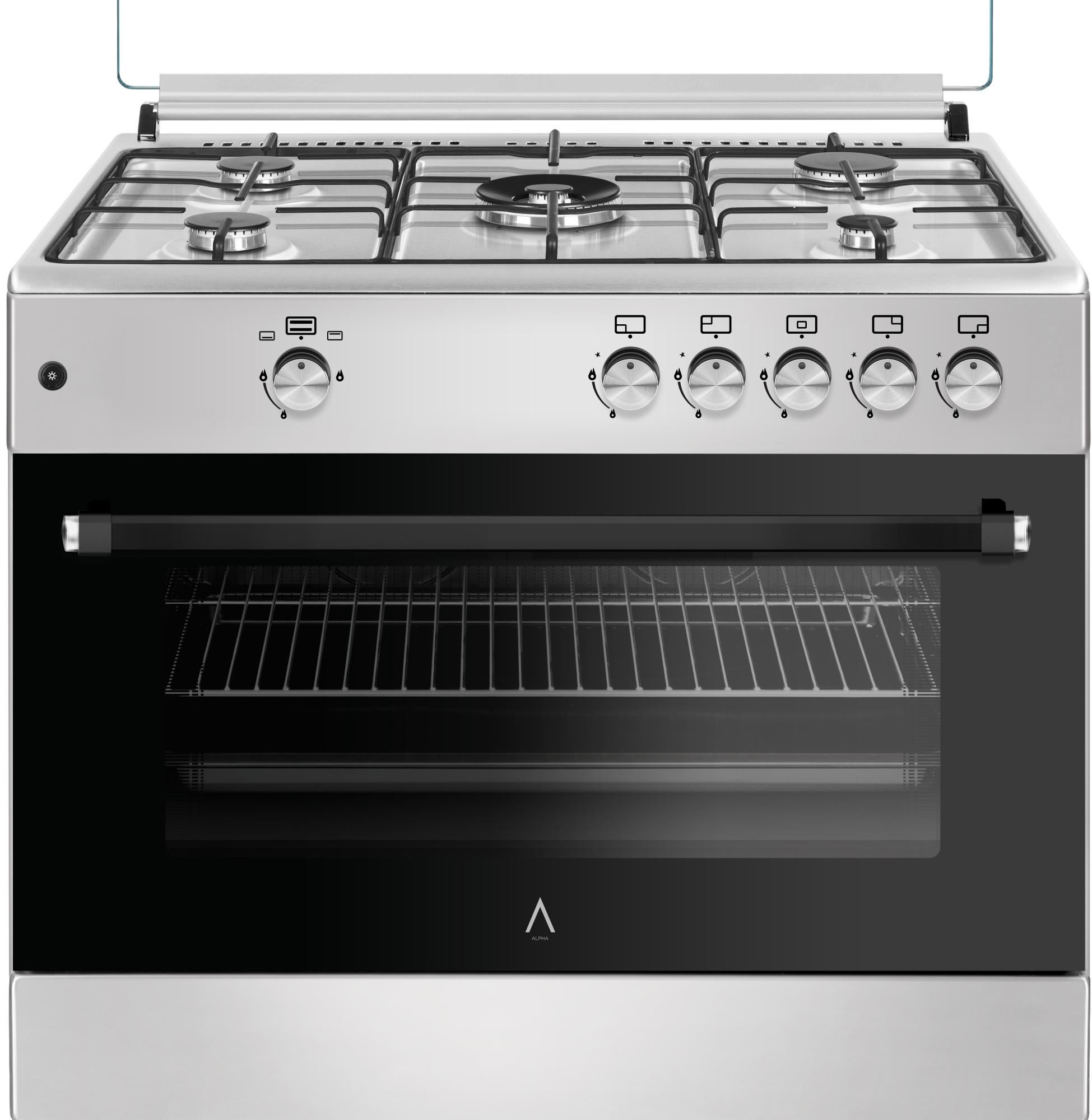 Cocina de Gas Alpha VULCANO LUX ECO-90 Inox, Encendido Automático y ...