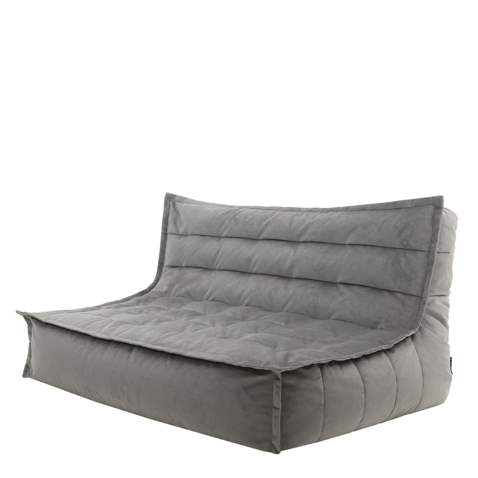 Pouf canapé de sol Icon velours gris anthracite | Leroy Merlin