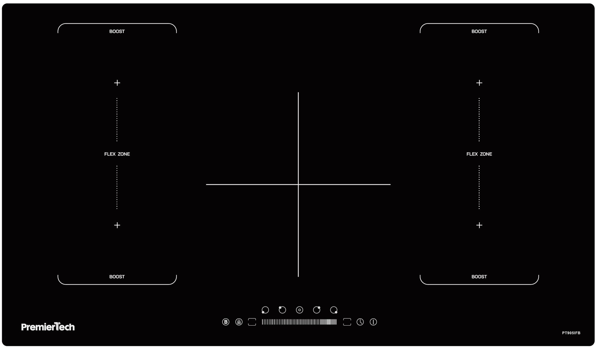 PT905IFB PremierTech Piano Cottura a Induzione 5 Zone Timer, Lock ...