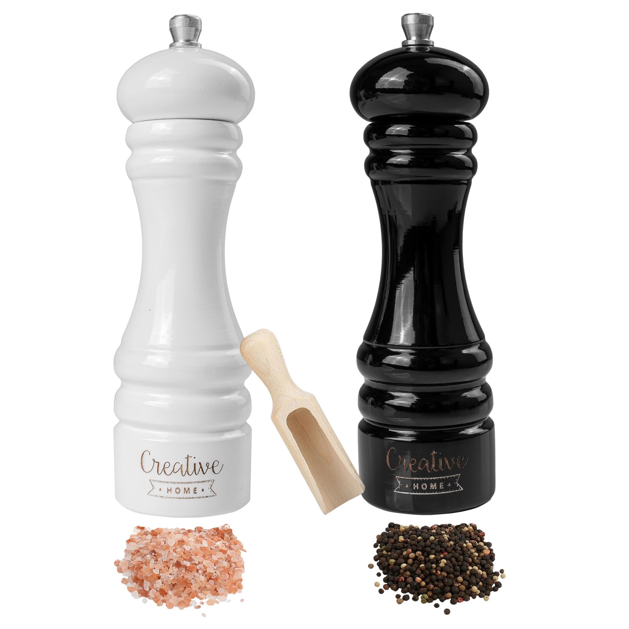 Creative Home Grande Macina Sale e Pepe in Legno | Set di 2 Macinini ...