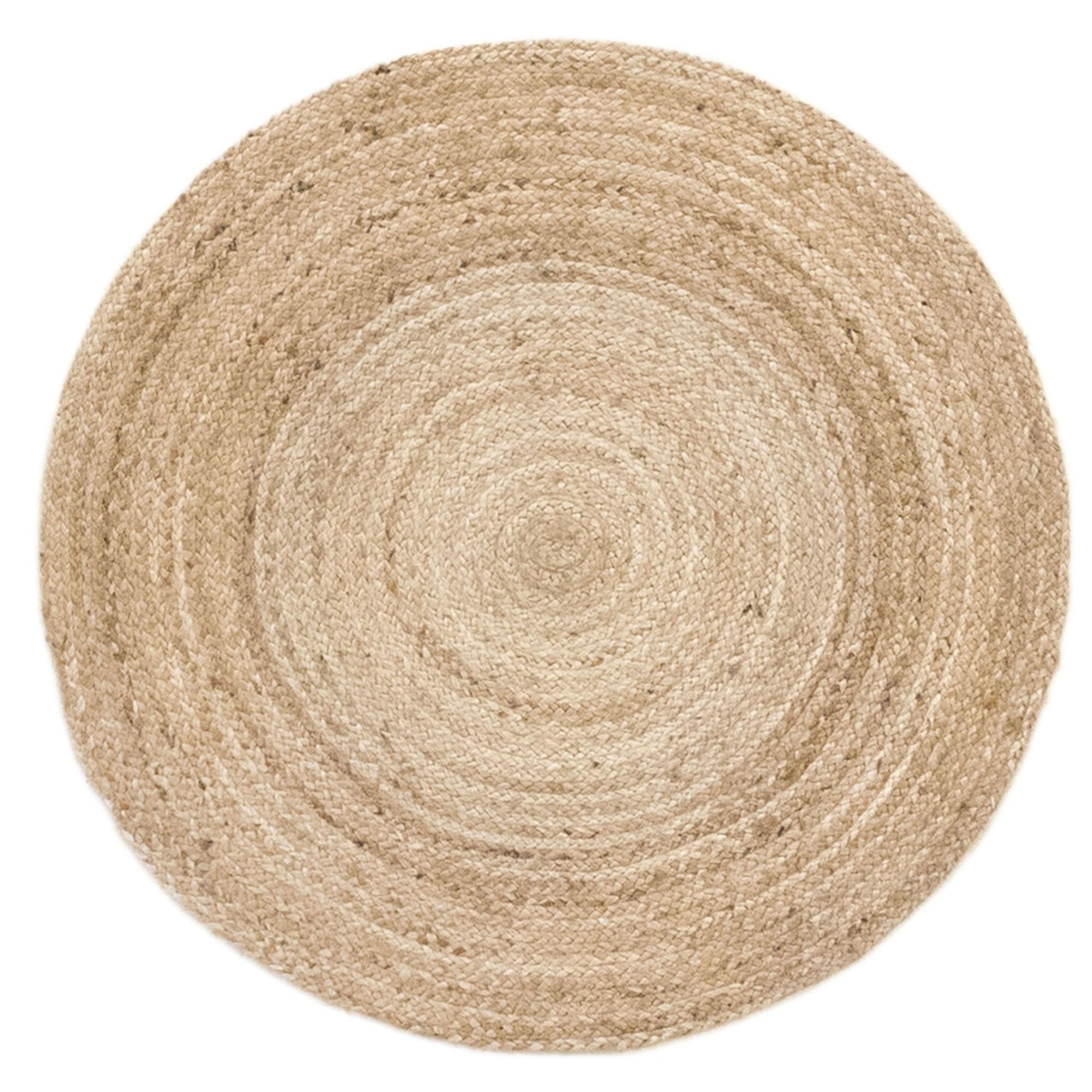 Hamid - ALHAMBRA NATUREL 100x100cm - Tapis de jute décoratif rond pour ...