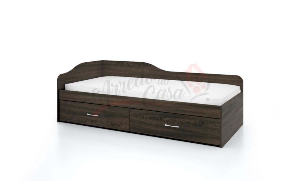 Letto singolo una piazza ad angolo con due cassetti moderno LI11 200x90 ...
