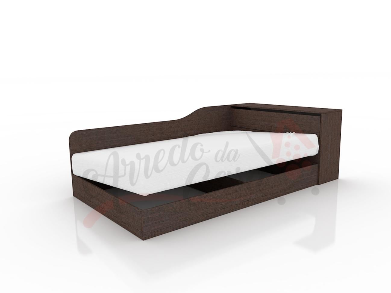 Letto a una piazza e mezza contenitore ad angolo effetto legno 223,5x71 ...