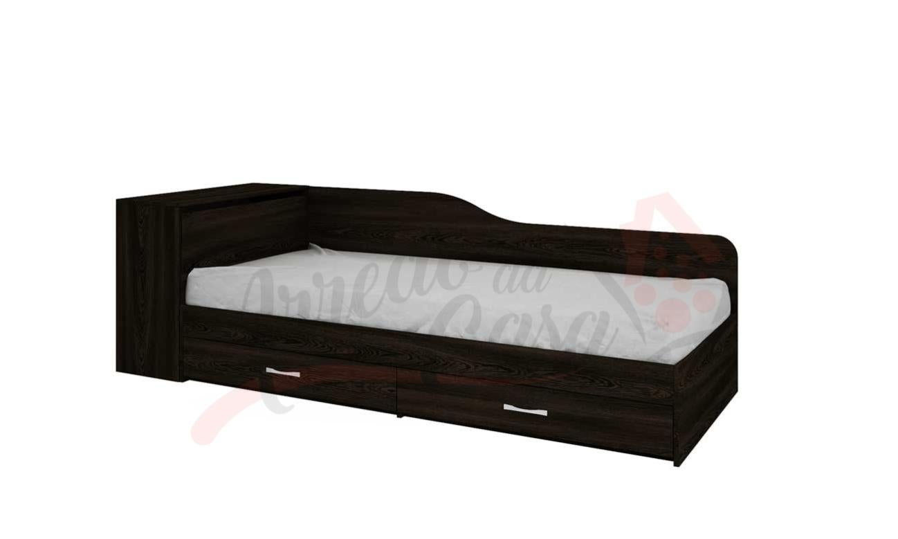 Letto singolo una piazza con contenitore e due cassettoni LI2005 228x71 ...