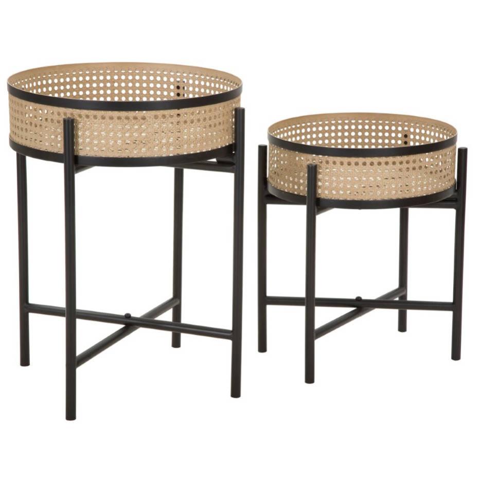 Ensemble de table basse en métal FUJI, motif tressé viennois, Mauro ...
