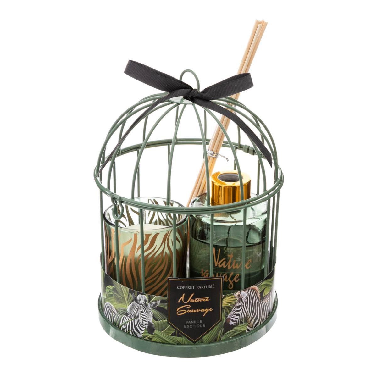 Coffret cadeau cage "Jungle" - vanille exotique - orchidée sauvage ...