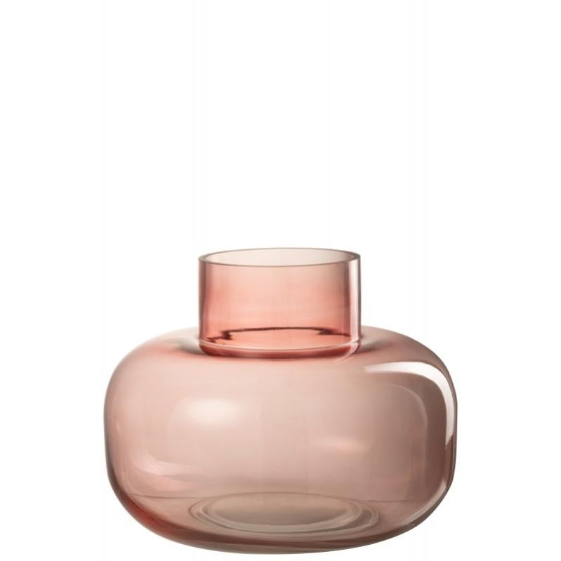 Vase plat avec motif taches en verre rouge 24x24x20 cm | Leroy Merlin