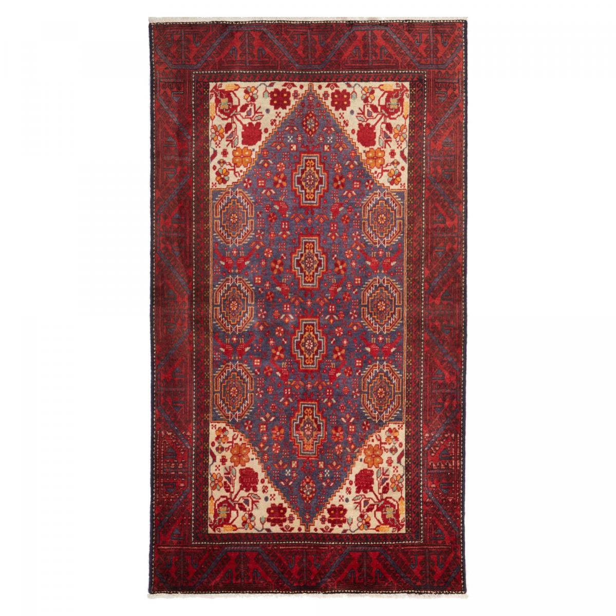 Tapis d'orient Fait main BALOUCH Rouge 103x186 en laine idéal pour un ...