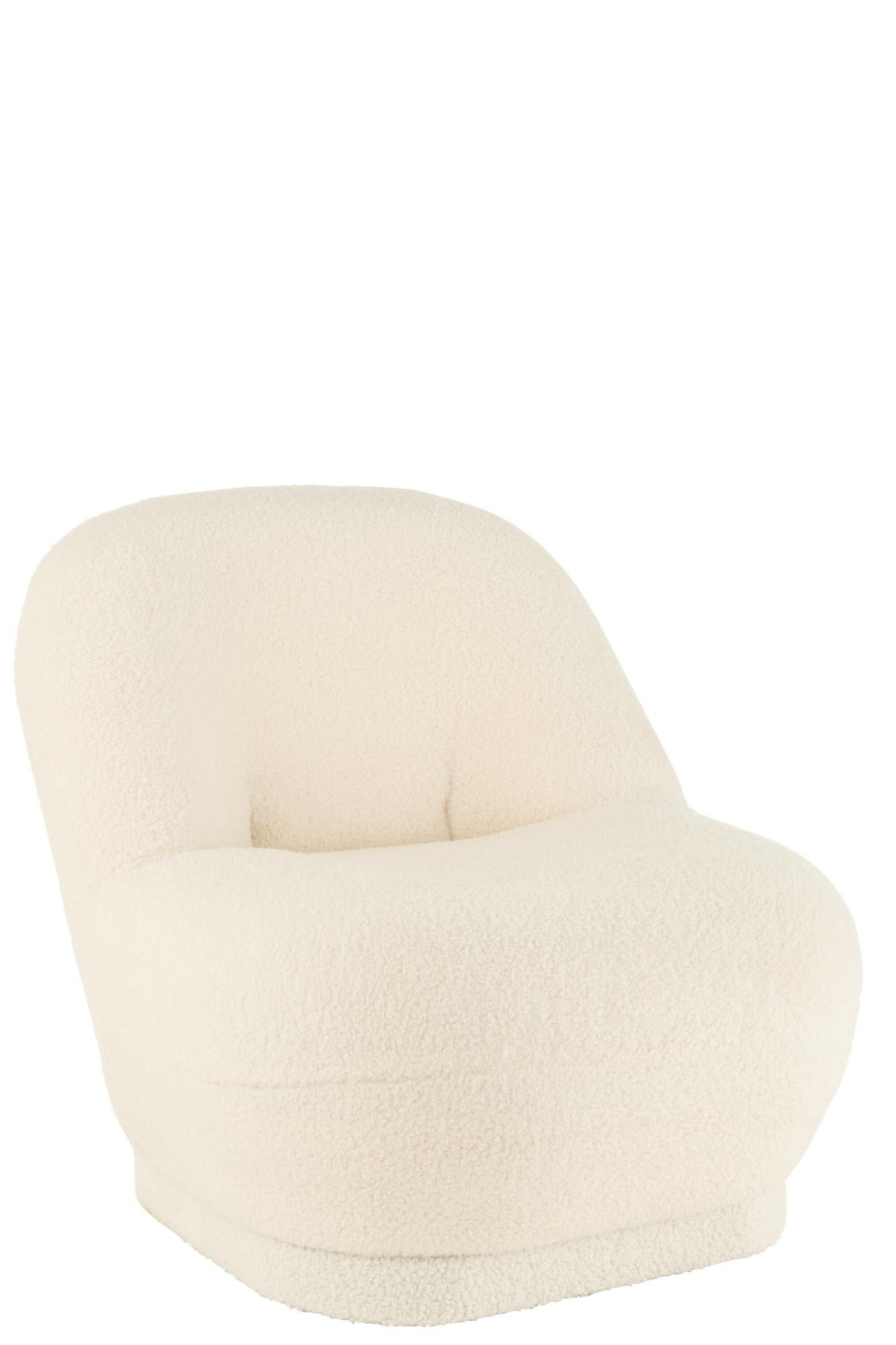 POUF TEDDY VELOURS BLANC | Leroy Merlin