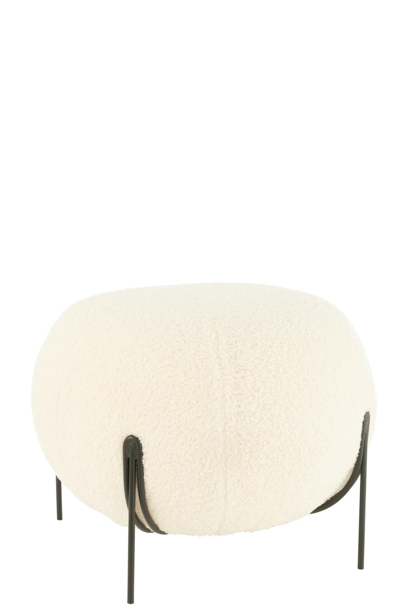 POUF SPHERE VELOURS BLANC | Leroy Merlin