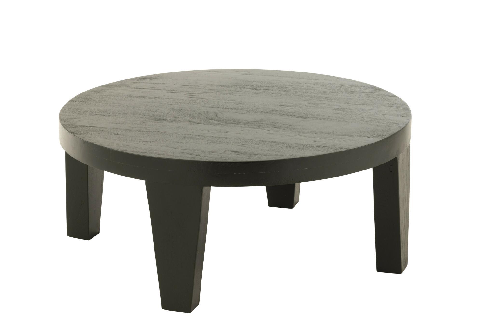 TABLE DE SALON ROND BOIS MANGUIER NOIR MAT | Leroy Merlin