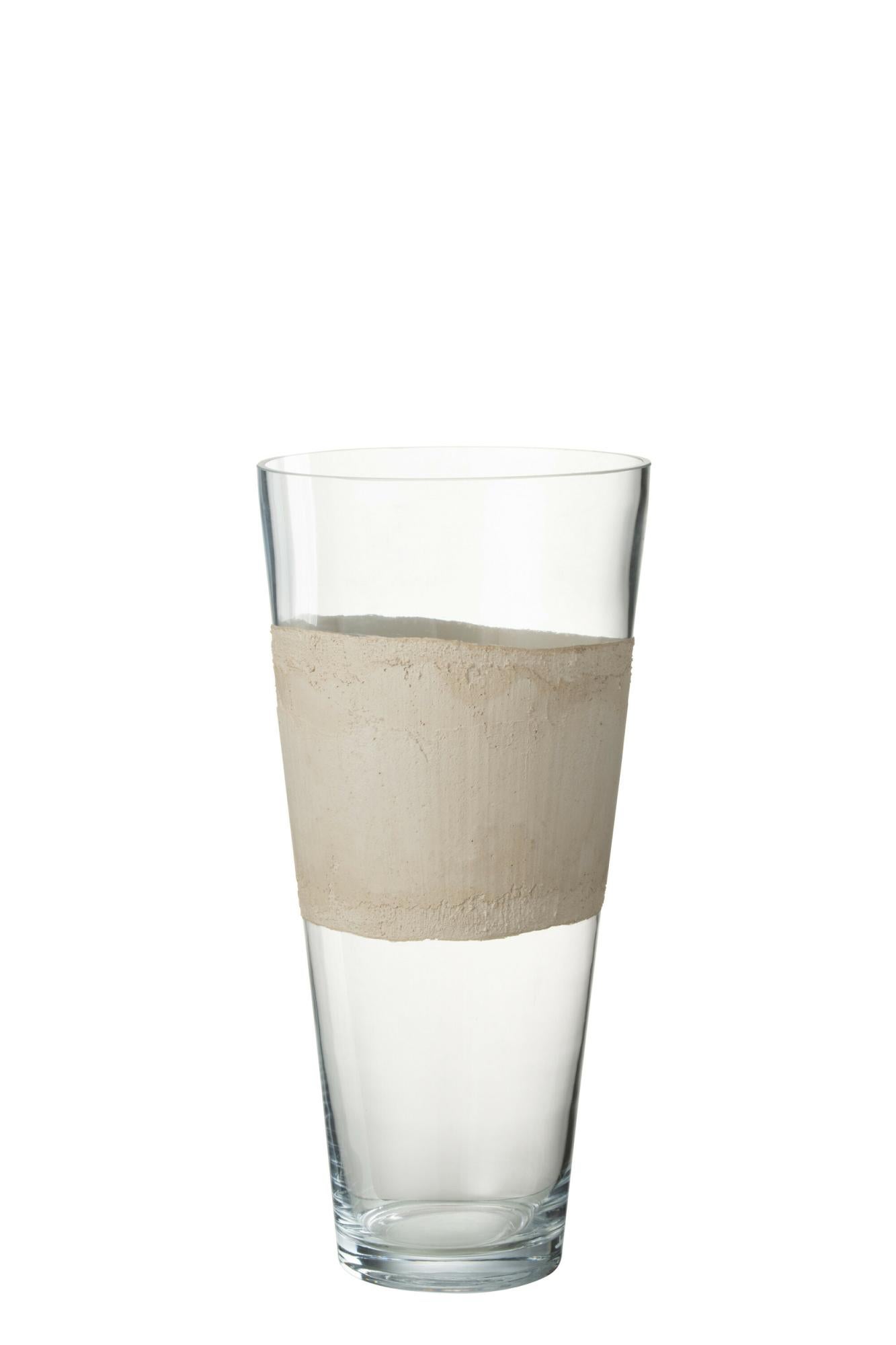 VASE DELPH VERRE TRANSPARENT/BEIGE MEDIUM | Leroy Merlin